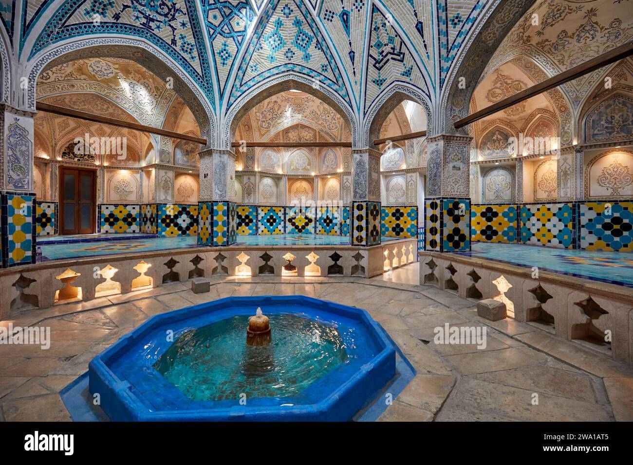 Interior view of Sultan Amir Ahmad Bathhouse, aka Qasemi Bathhouse ...