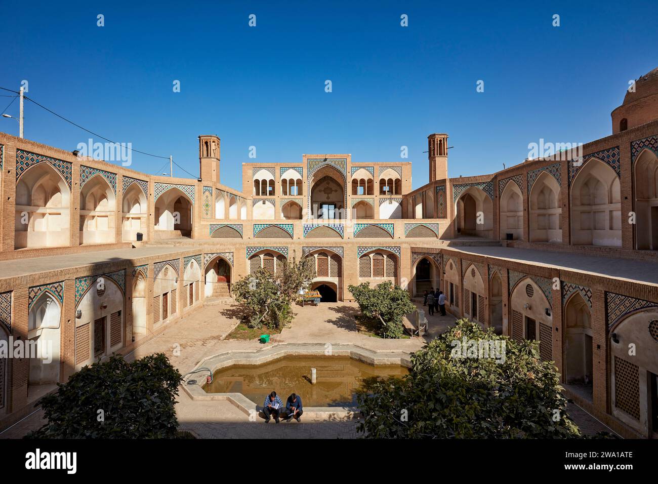 View of the sunken courtyard and the main entrance gate of the 18th ...