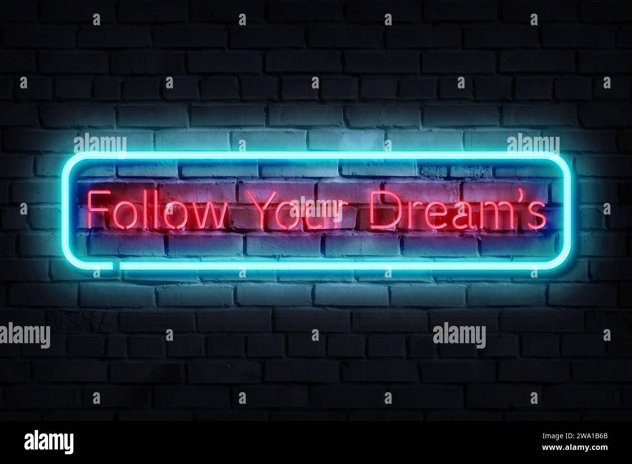 Follow me neon hi-res stock photography and images - Alamy