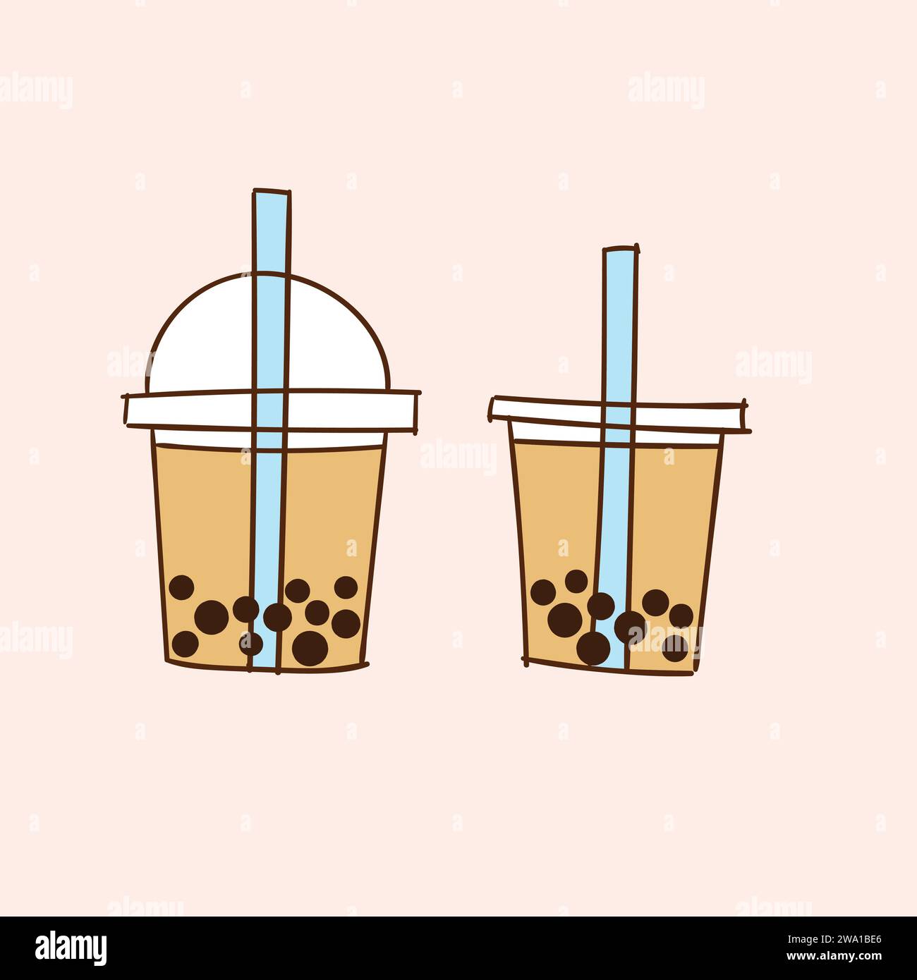 Milk Bubble Tea. Doodle drawing vector Stock Vector Image & Art - Alamy