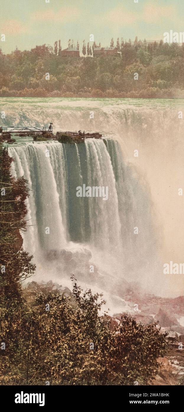 View of Horseshoe Falls from Goat Island, Niagara, New York 1900 Stock ...