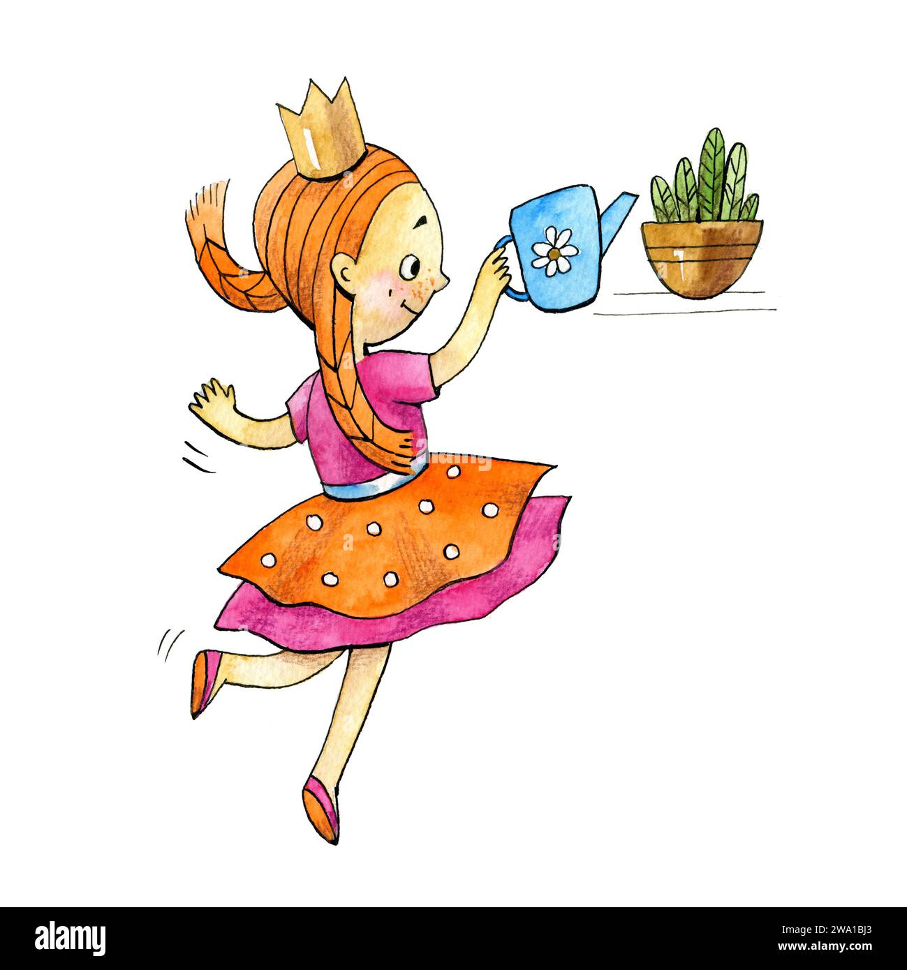 Watercolor potted plants hi-res stock photography and images - Alamy