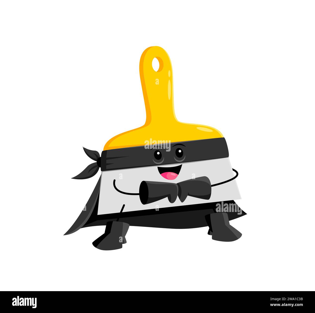 Cartoon spatula superhero character. Isolated vector fearless ...