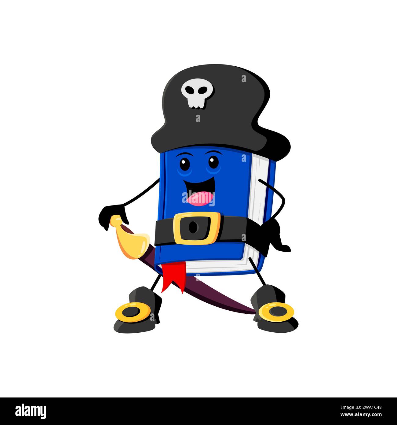 Cartoon textbook school supply pirate and corsair character. Isolated ...