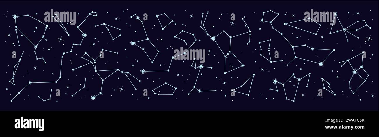 Star constellation border or backdrop. Night sky map pattern. Astronomy ...