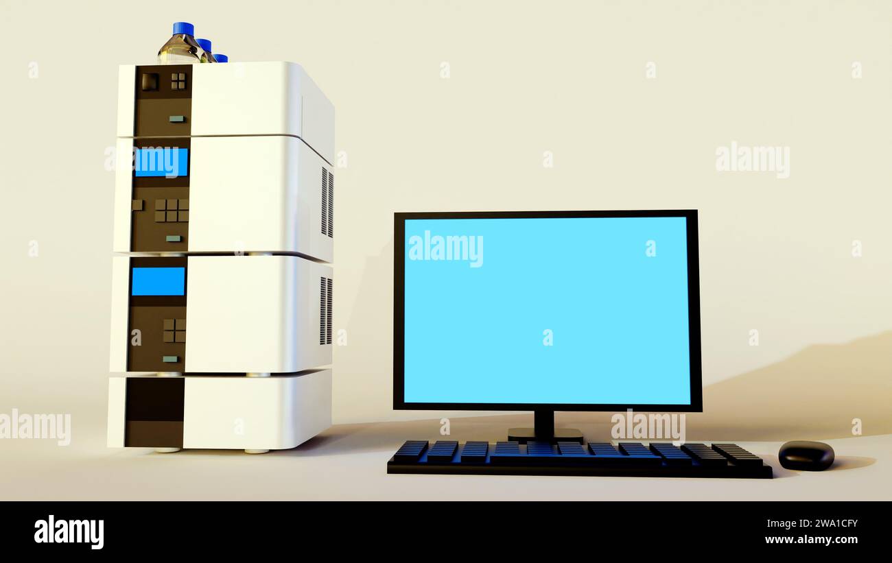 3D rendering of an isolated High-Performance Liquid Chromatography ...