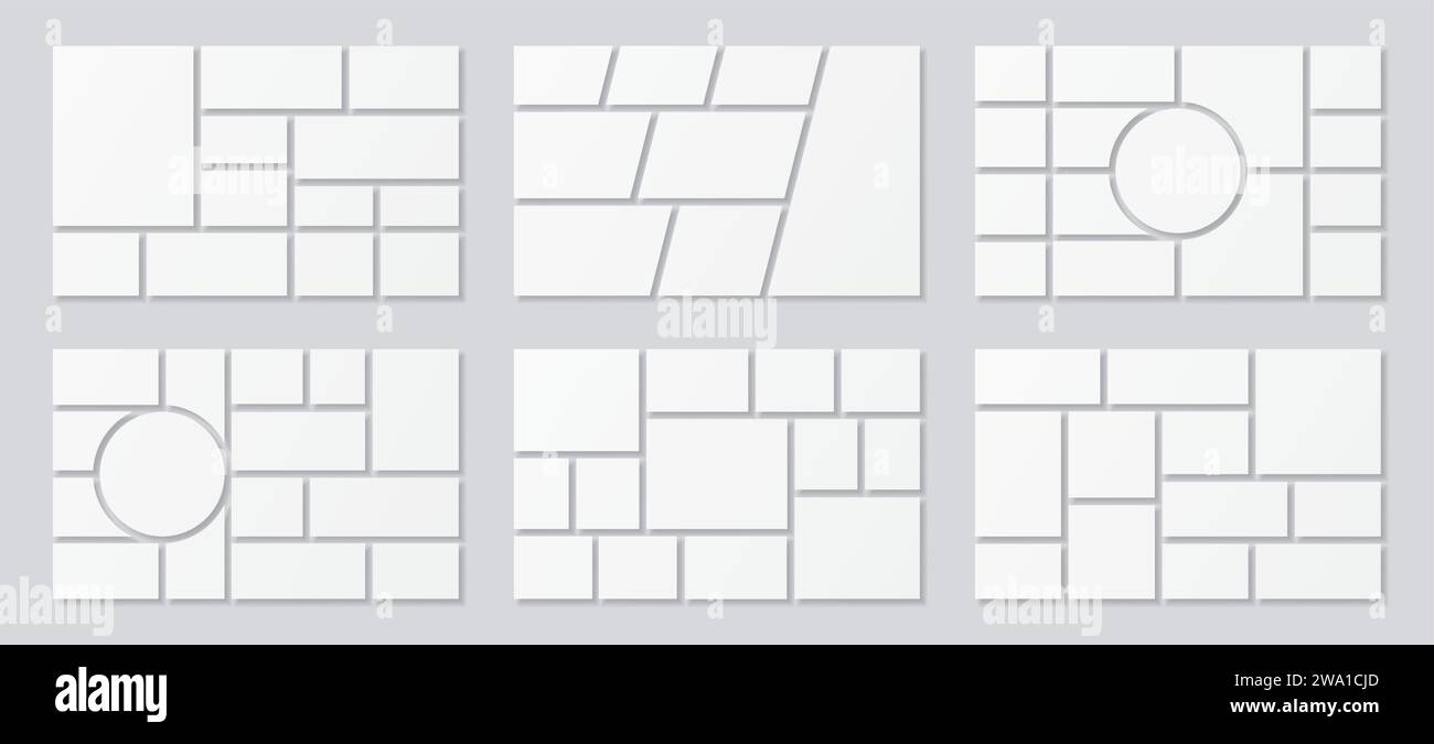 Photo mosaic collage for picture frame or images album, vector ...