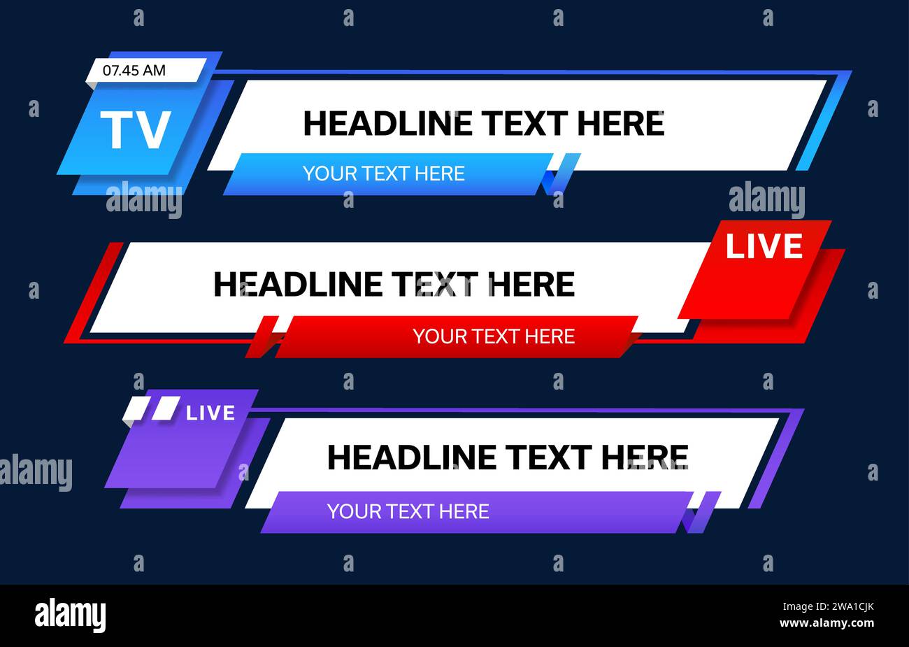 Color world news bar lower third tv header, headlines display essential ...