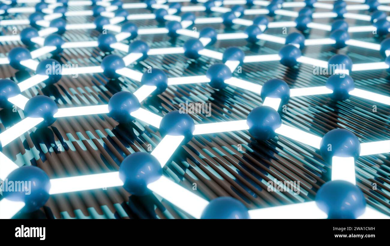 3D rendering of a honeycomb pattern resembling a molecule structure on ...