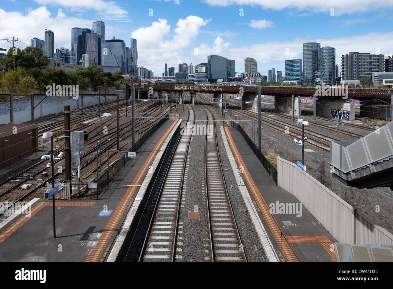 Southern Cross railway station with platforms, a major railway station ...