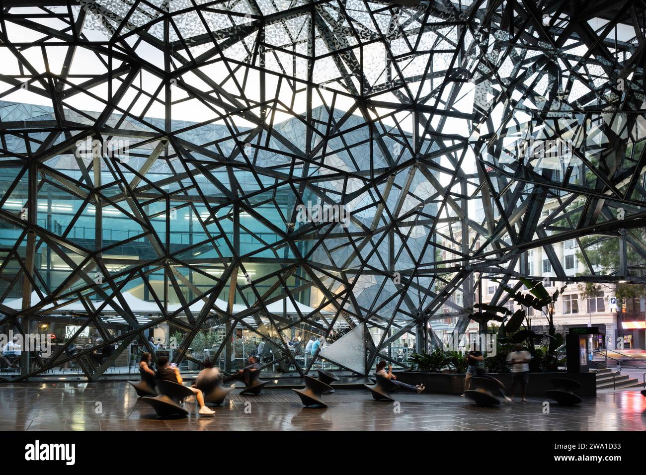 Federation Square (Fed Square) in Melbourne, Victoria is a venue for ...