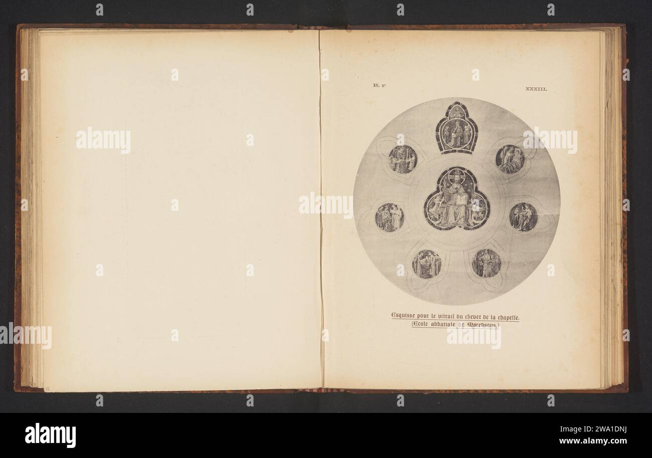 Reproduction of a design of a stained glass window for the chapel of ...