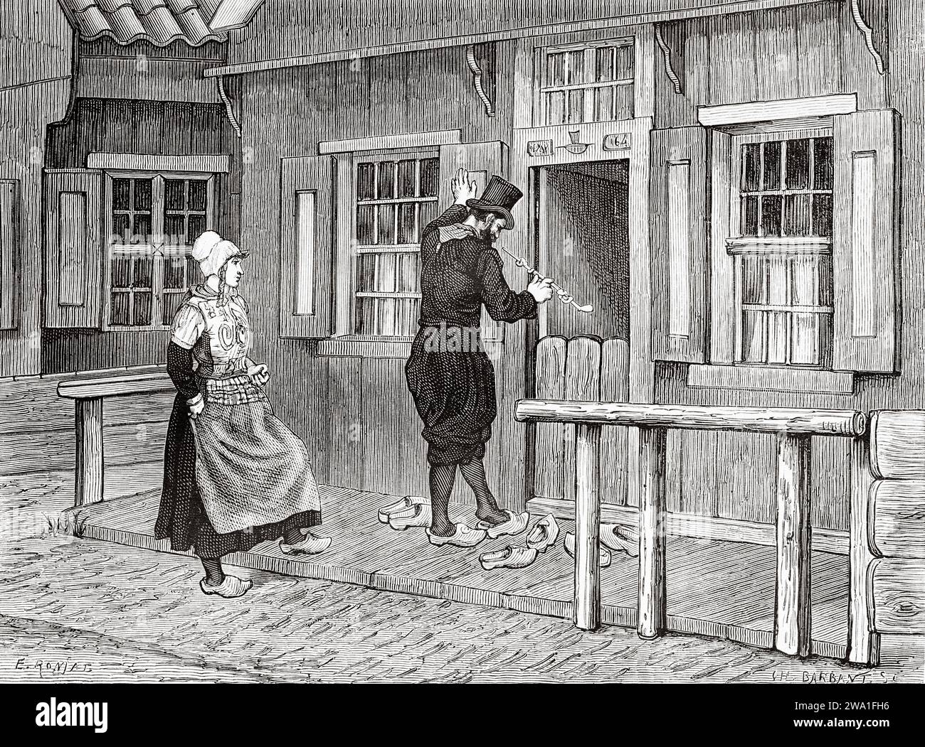 Entrance of a traditional house in Marken, Zuiderzee , Holland. Europe ...