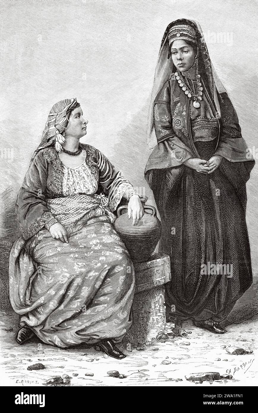 Women dressed in typical traditional dress, Tripoli. Lebanon. Travel to ...