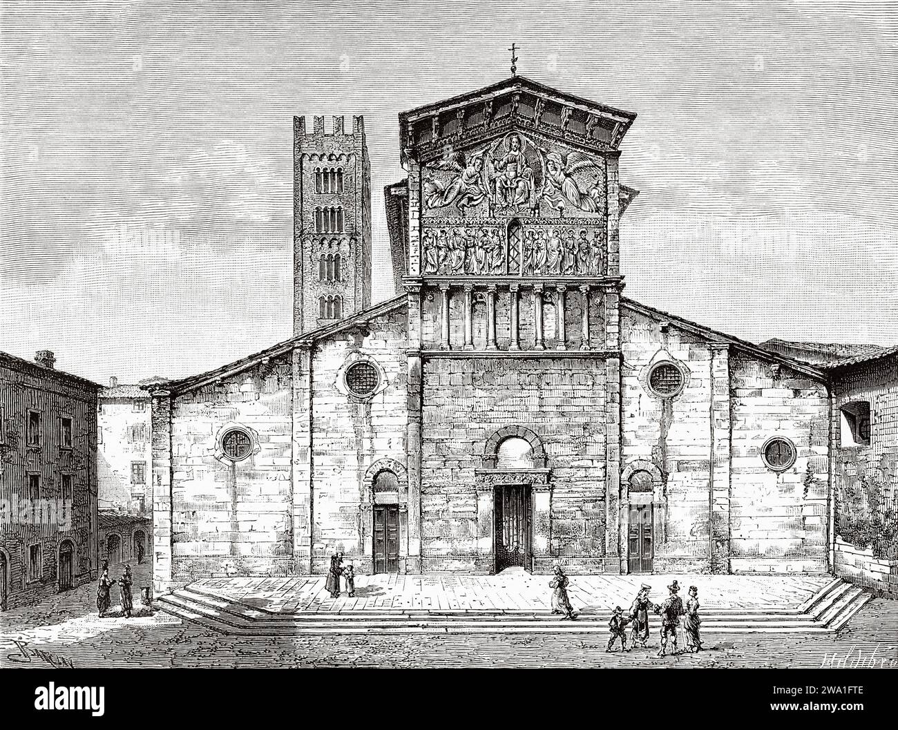 The Basilica of San Frediano, Romanesque church, Lucca. Tuscany ...