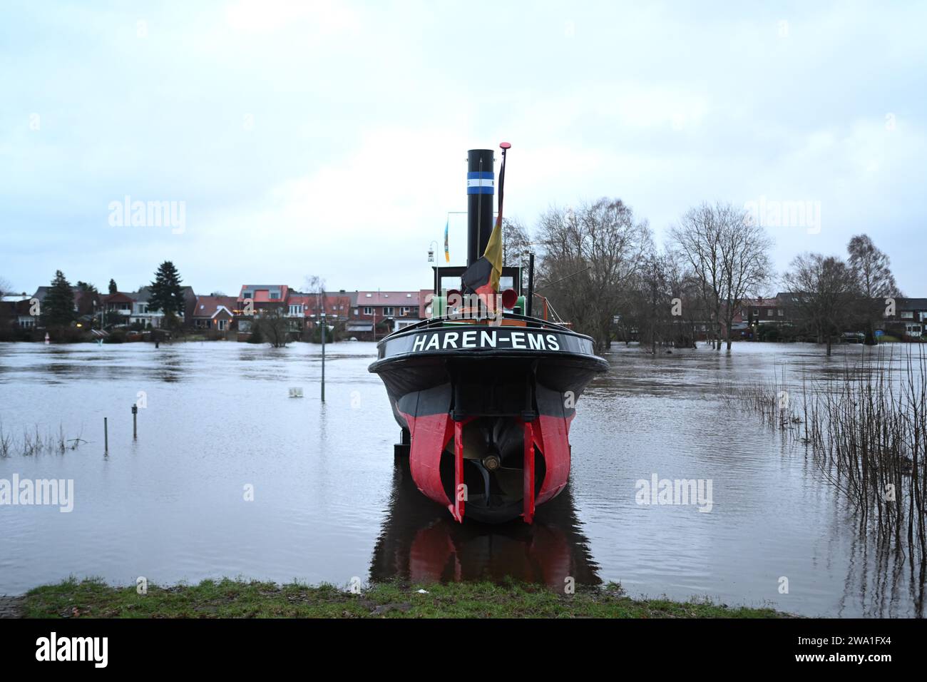 Haren, Germany. 01st Jan, 2024. The historic tugboat "Augustin", which ...