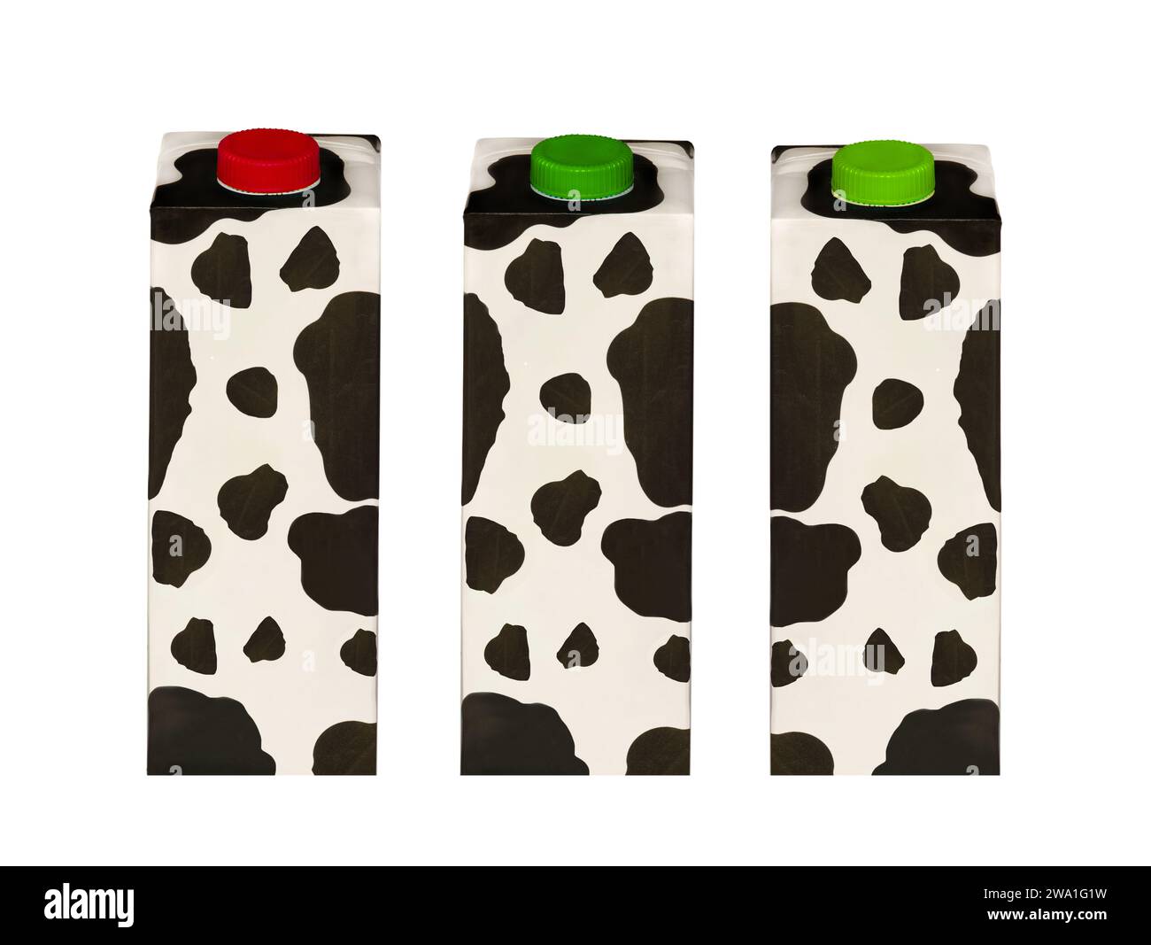 black and white paper milk pack on a white background Stock Photo - Alamy