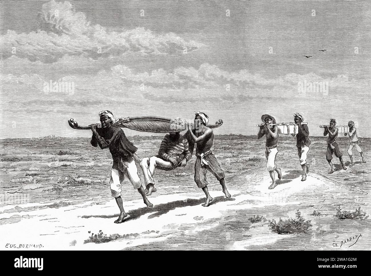 Traditional palanquin used to transport people, Laos. Southeast Asia ...