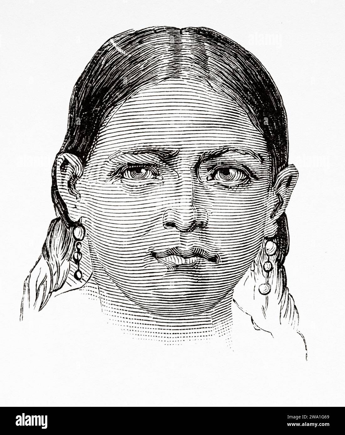 Portrait of a Panamanian Zamba woman. Republic of Panama. Central ...