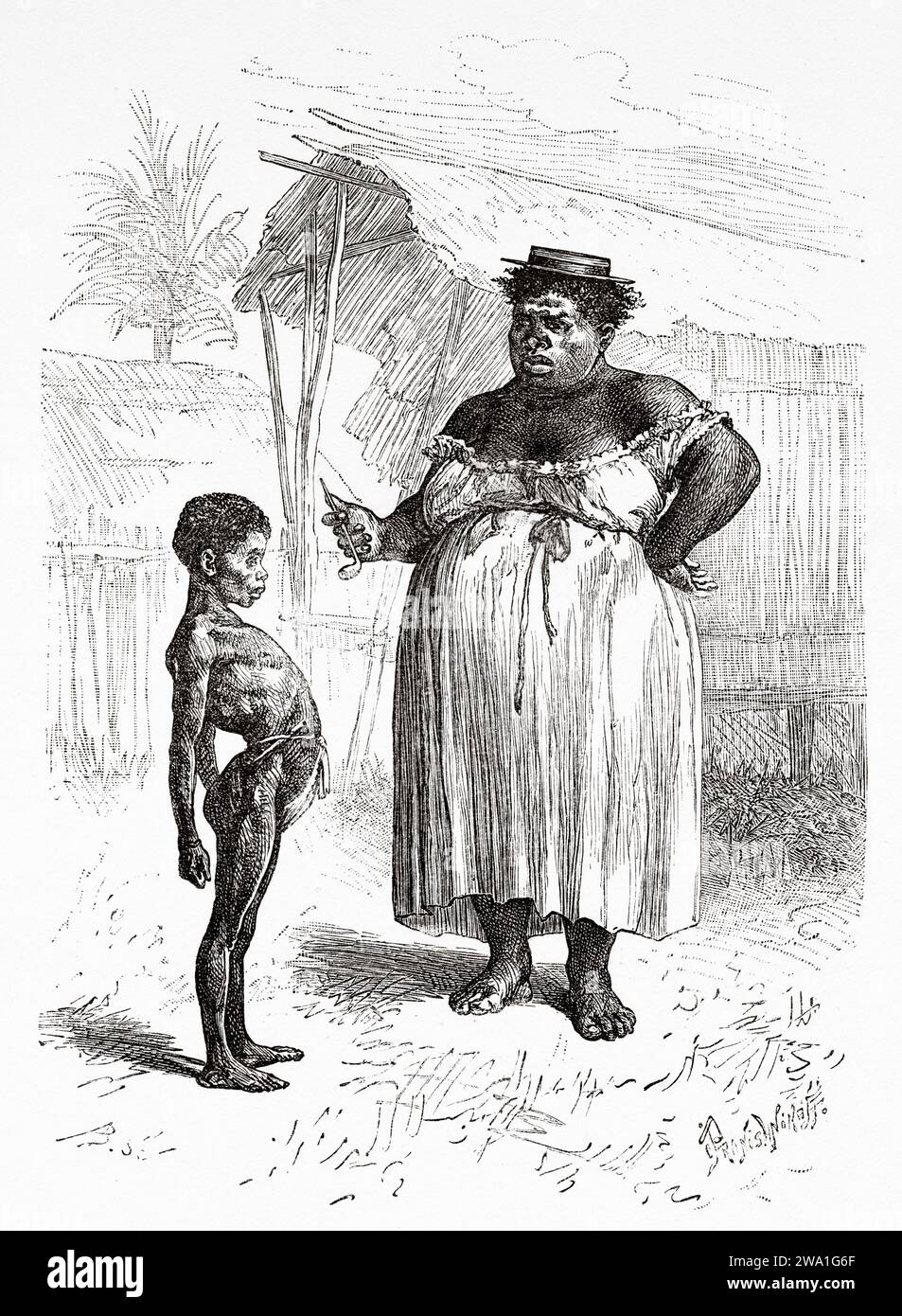 Zamba woman and sick child. Republic of Panama. Central America ...