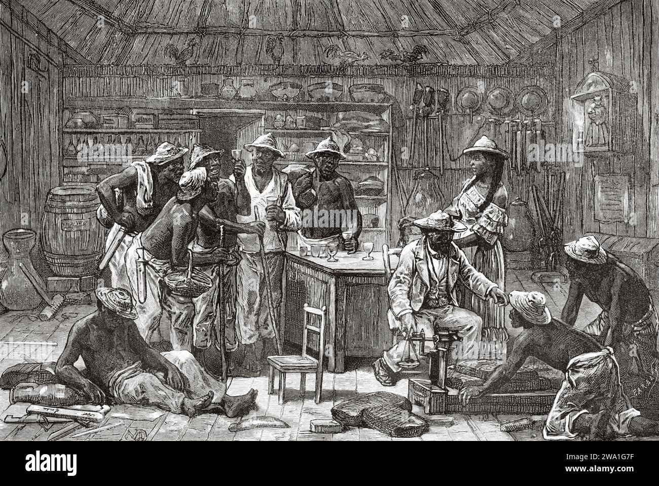 Daily life in a tavern in an indigenous village in province of Darien ...
