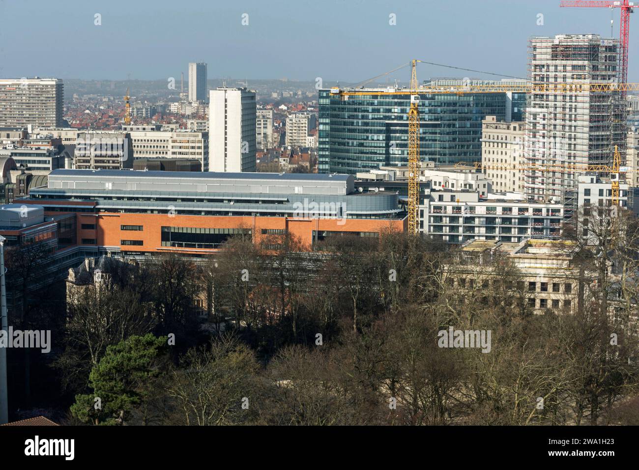 Brussels 11 mars 2014 Constructions tout autour du rond-point Schuman ...