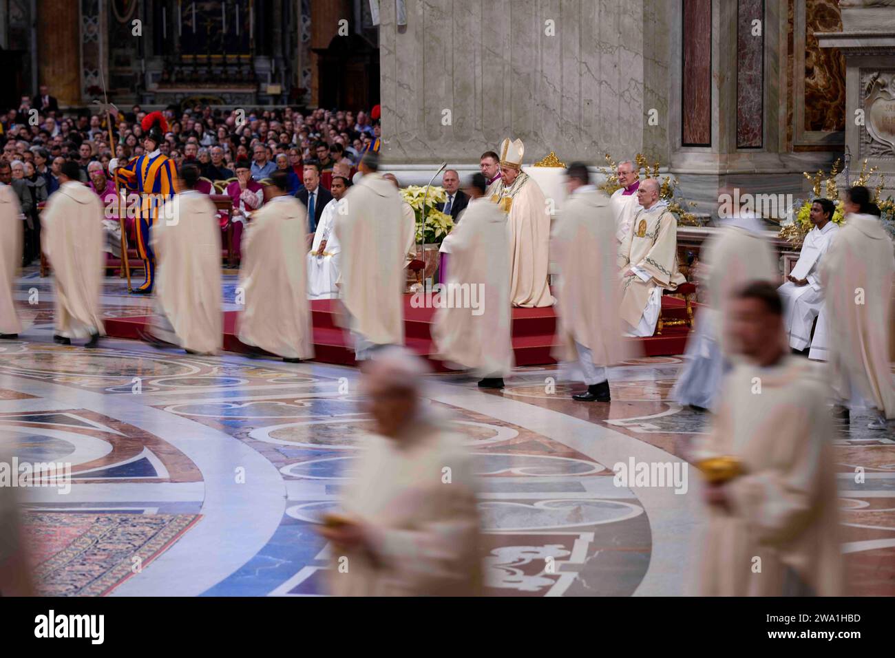 Pope Francis presides over a solemn mass on the occasion of the 57th ...