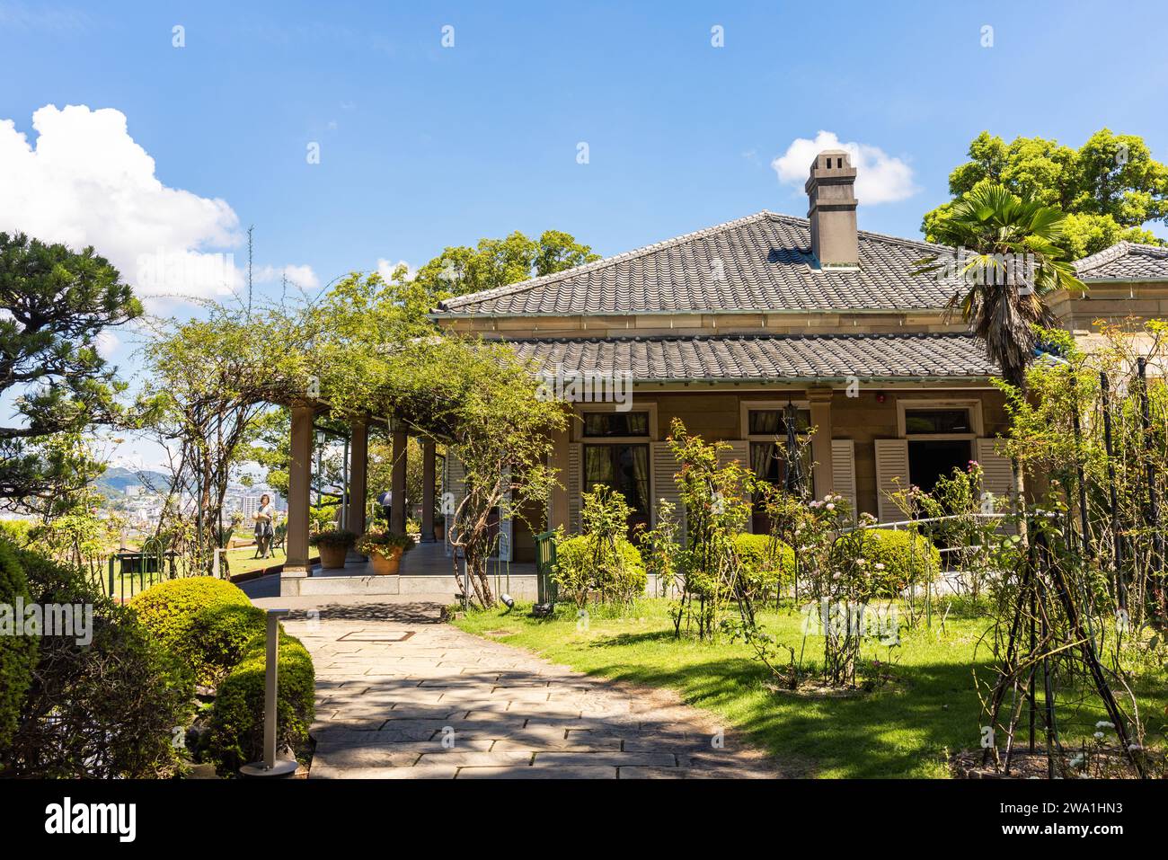 House in Glover Garden hillside gardens Nagasaki Japan Stock Photo - Alamy
