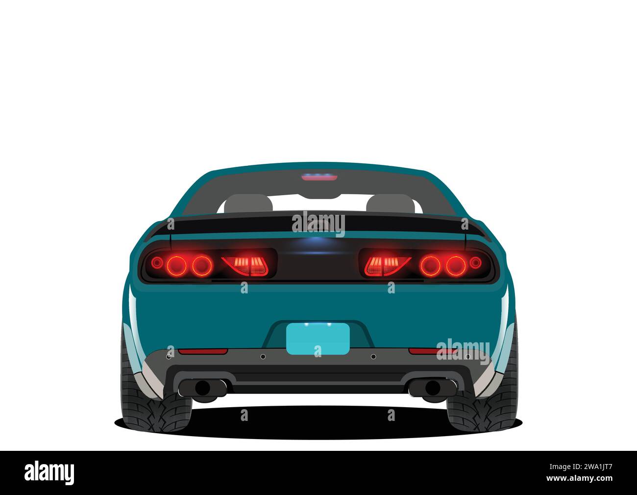 Car rear view white background Stock Vector Images - Alamy