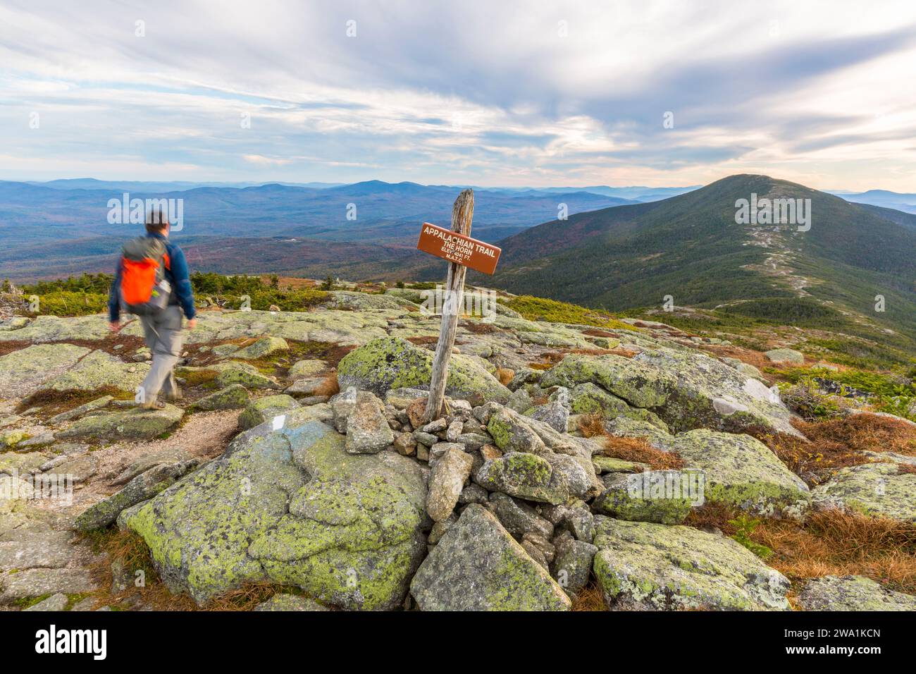 Hiking the Appalachian Trail on "The Horn" on Saddleback Mountain in ...
