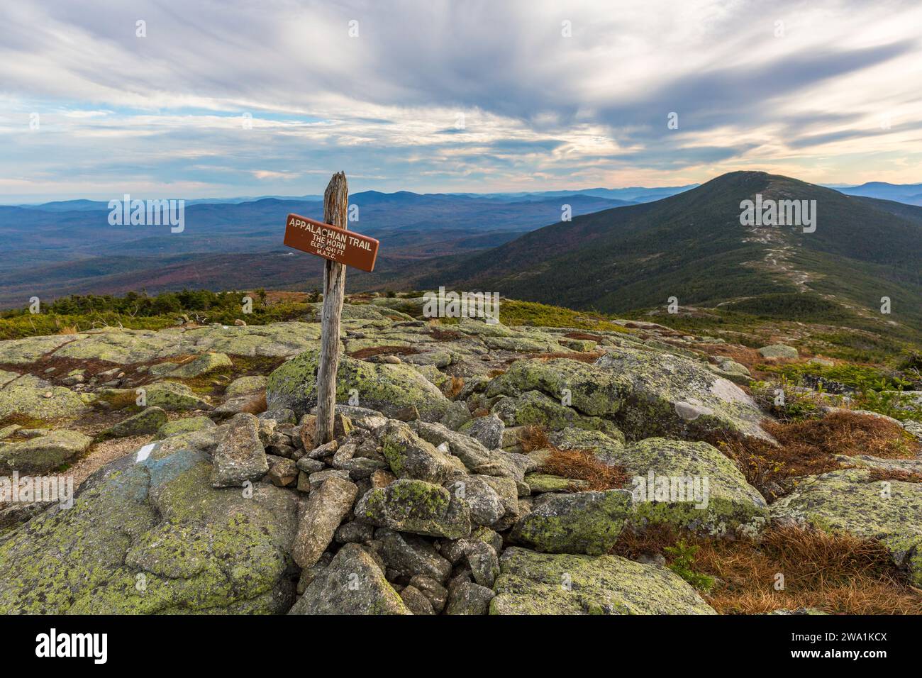 The Appalachian Trail on "The Horn" on Saddleback Mountain in Maine's ...