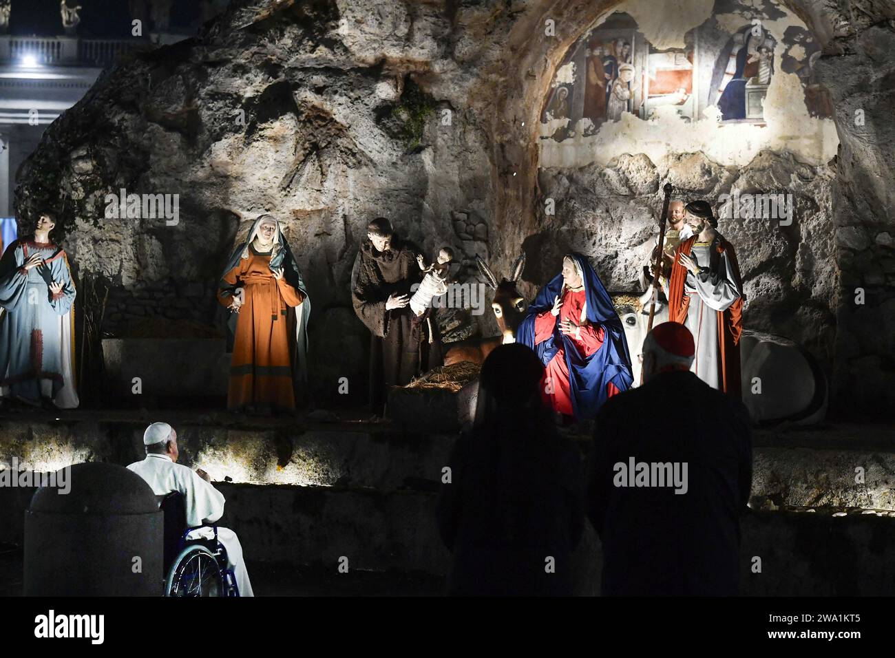 Pope Francis made his traditional in-person visit to the Nativity Scene ...