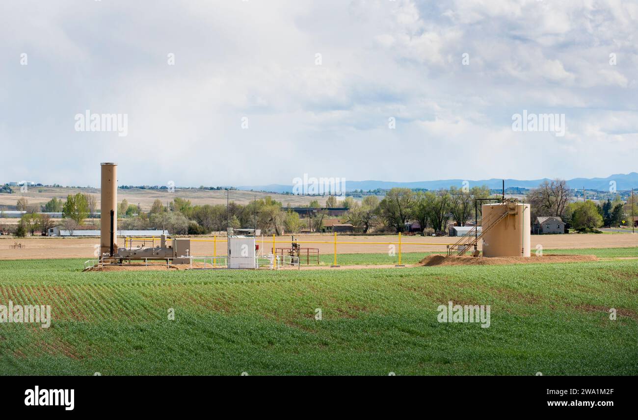 Old style vertical oil and gas well, Erie, Boulder County, Colorado ...
