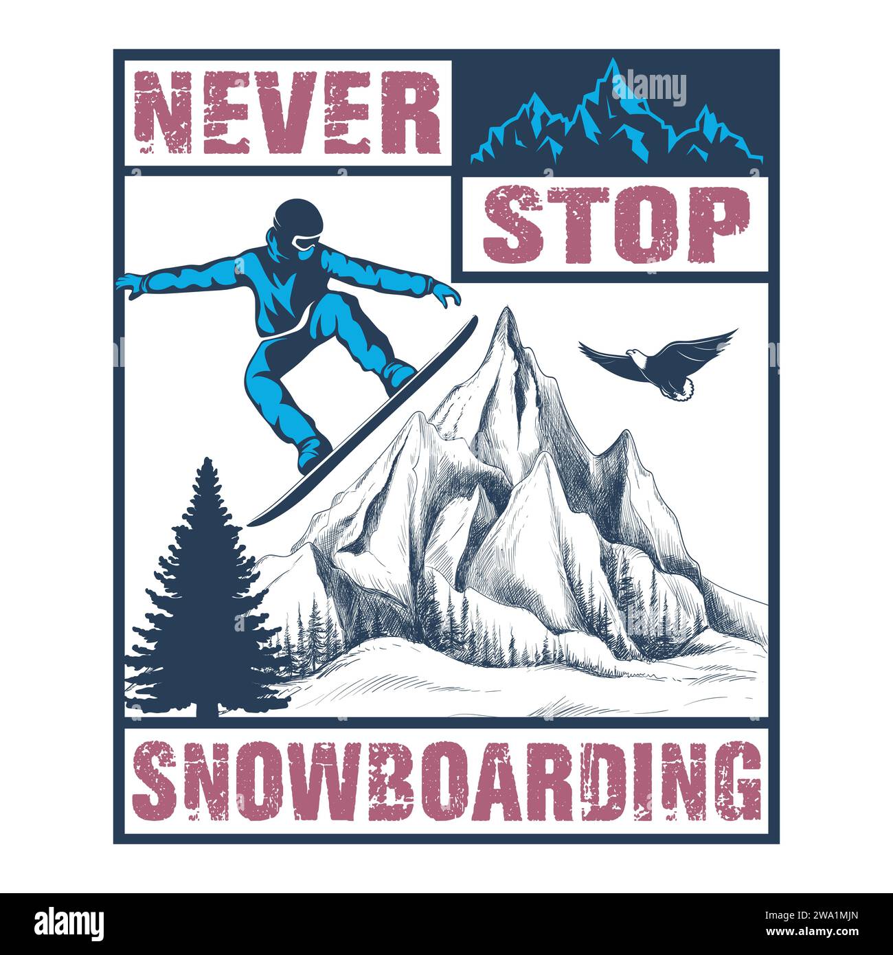 Snowboarding T-Shirt Design Stock Vector Image & Art - Alamy