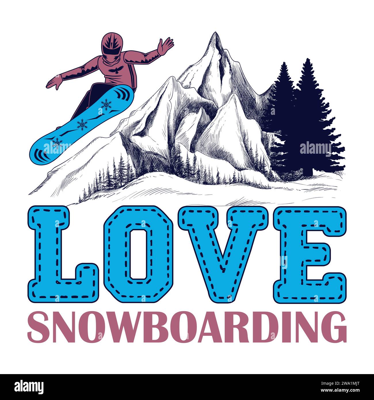 Snowboarding T-Shirt Design Stock Vector Image & Art - Alamy