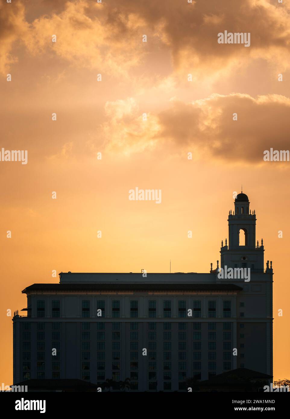 silhouette of a building downtown coral gables miami Stock Photo - Alamy