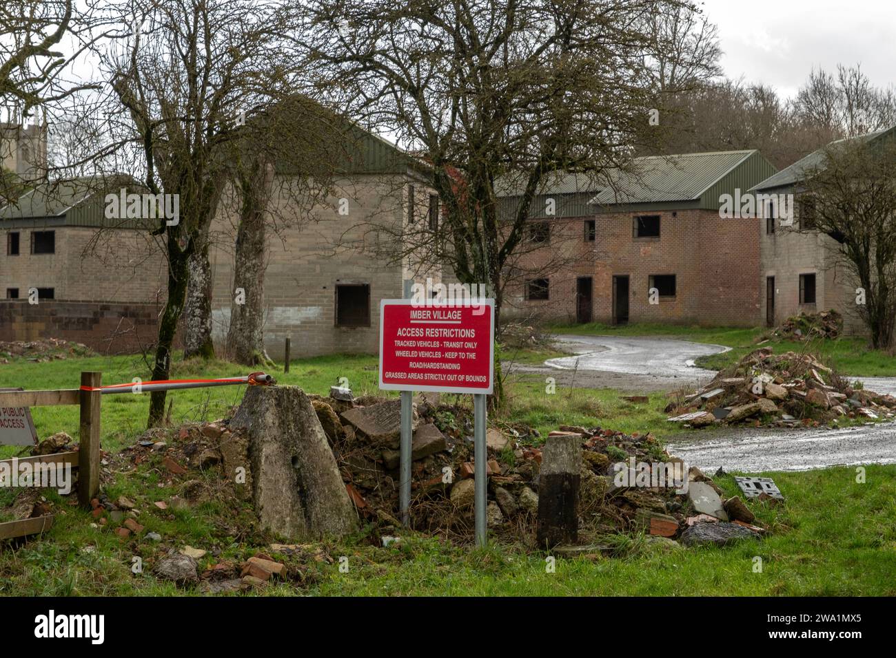 The 'lost village' of Imber, Salisbury Plain, Wiltshire,UK, showing the ...