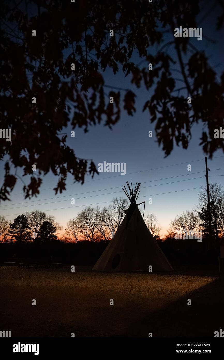 Camping teepee trees sky hi-res stock photography and images - Alamy