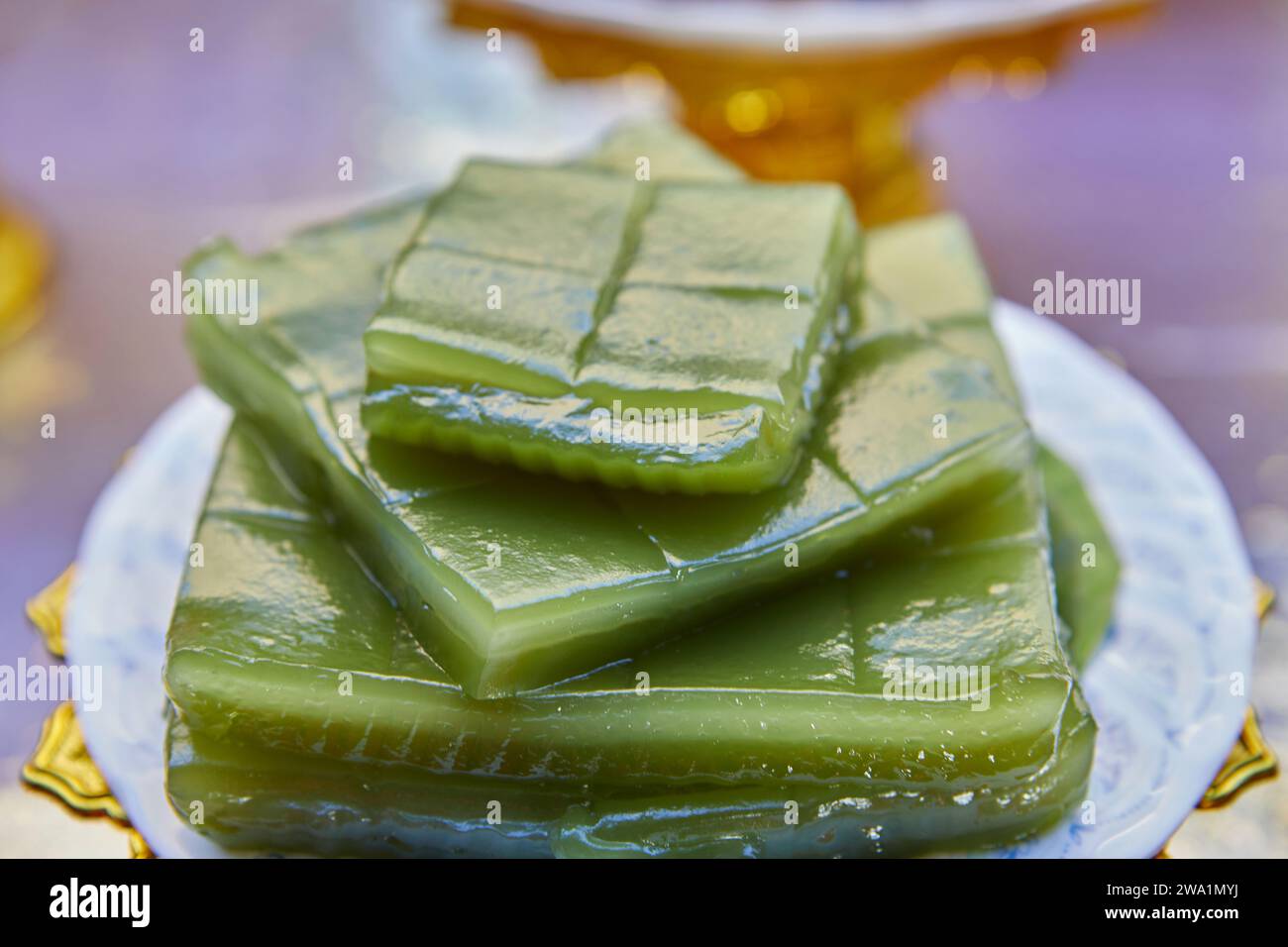 The steamed layers dessert, A traditional Thai dessert Stock Photo - Alamy