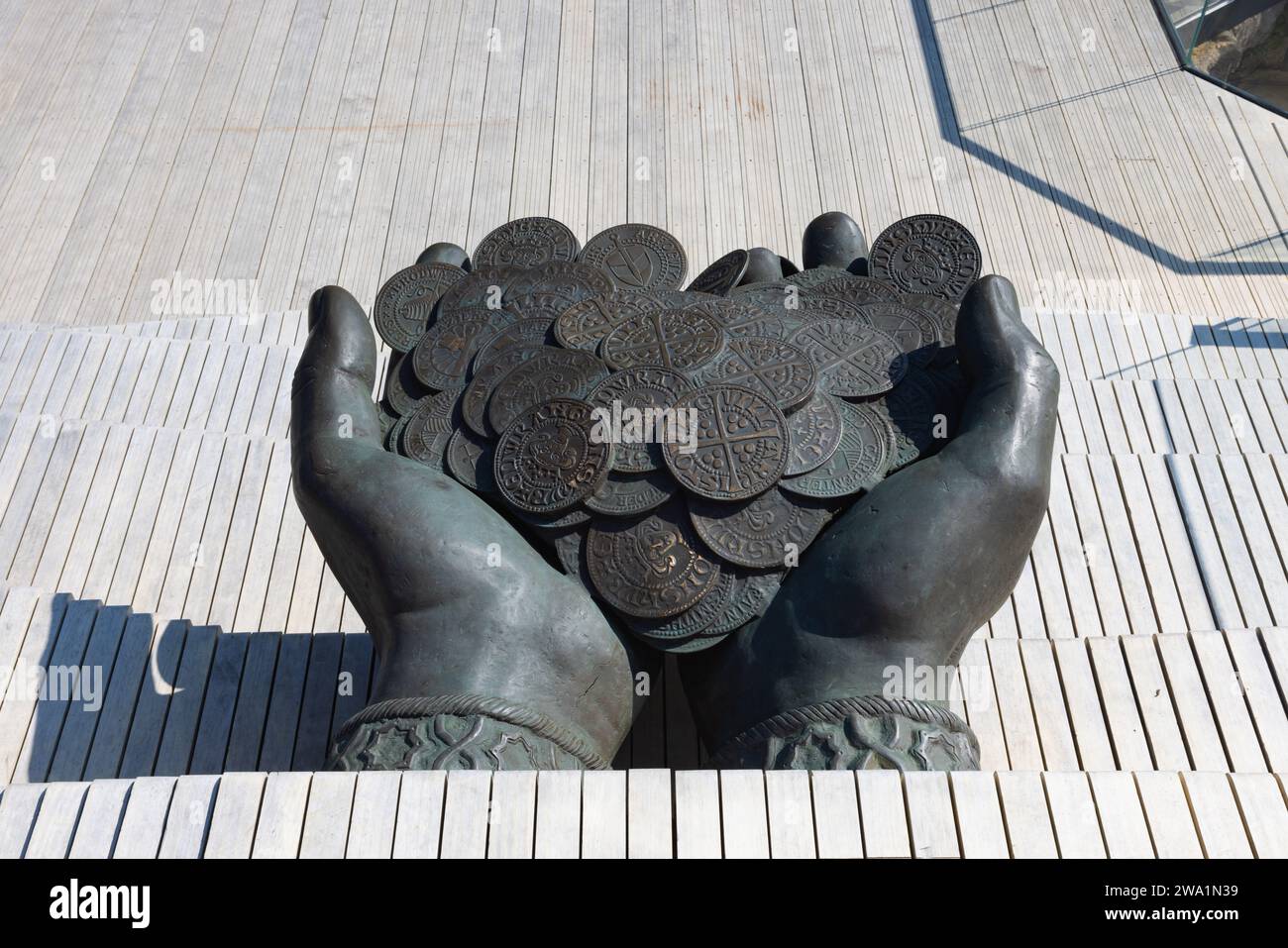 Hands of Memory: Caernarfon’s New Heritage Art Stock Photo - Alamy