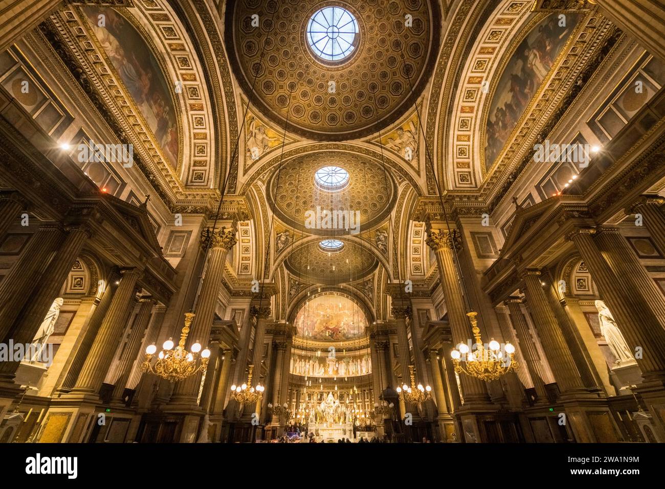 Interior of sainte marie madeleine church paris hi-res stock ...