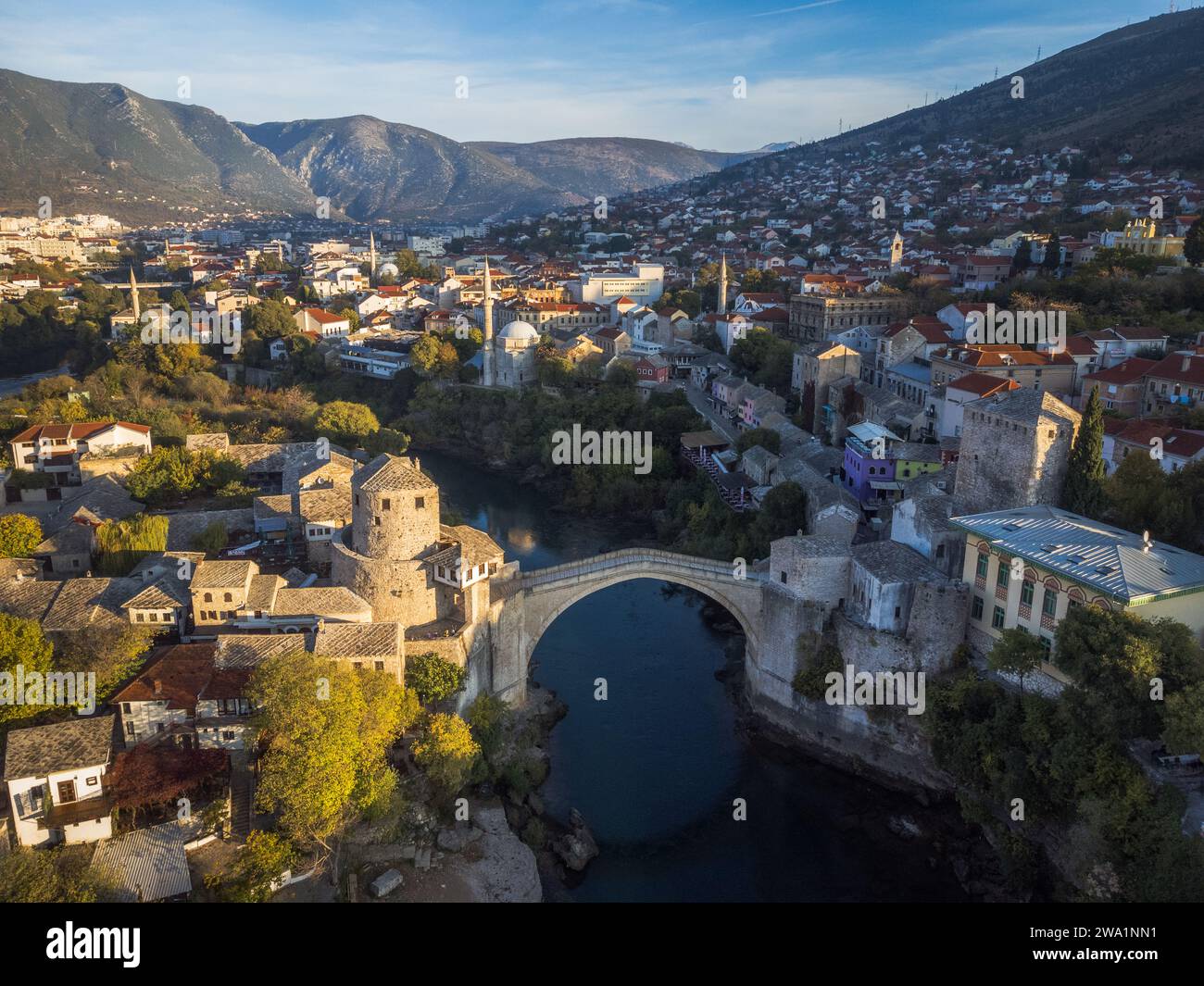 Mostar, Stari Most and Neretva river Stock Photo - Alamy