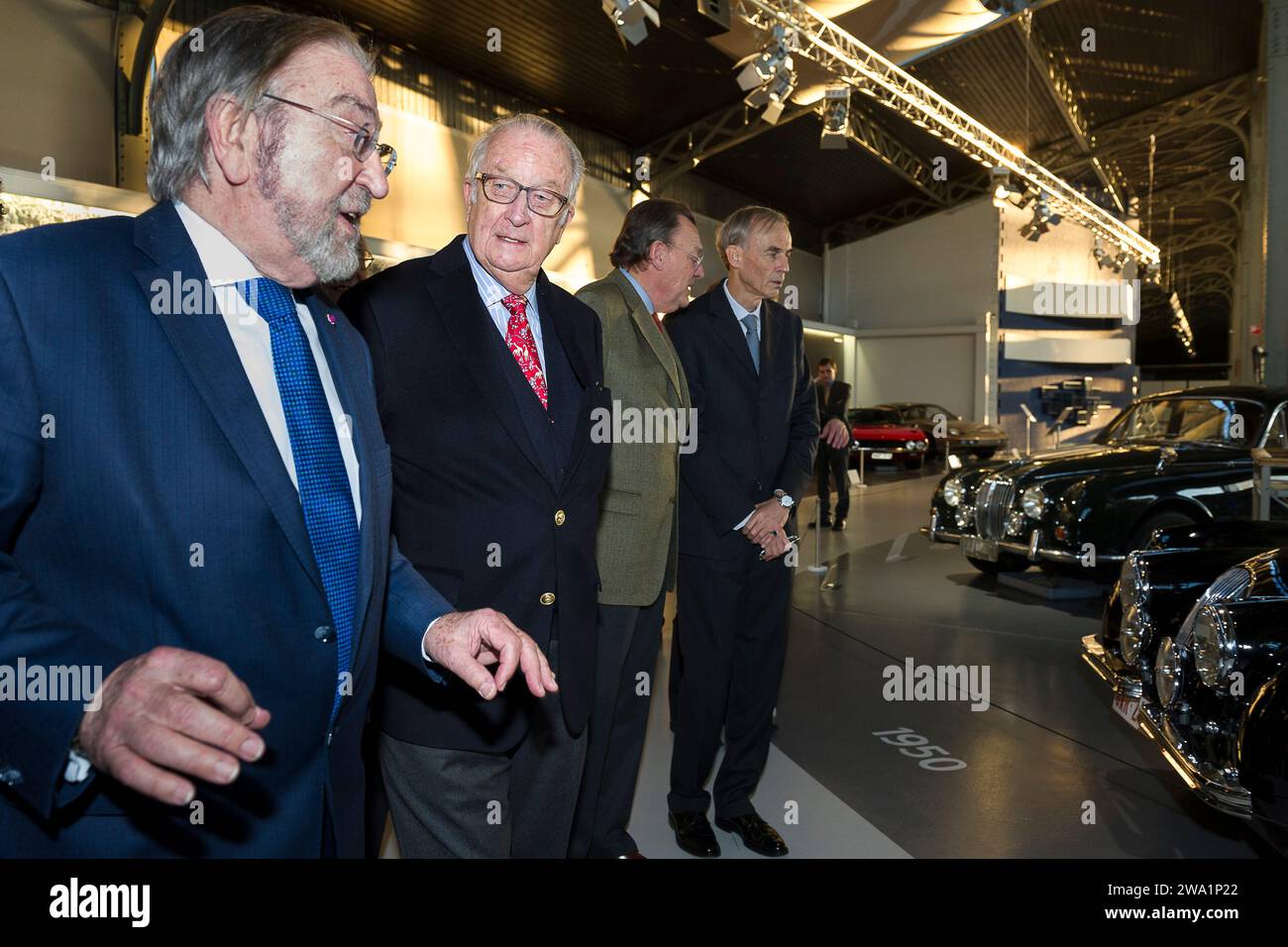 His Majesty the King Albert visits the Autoworld museum in 2016 in ...