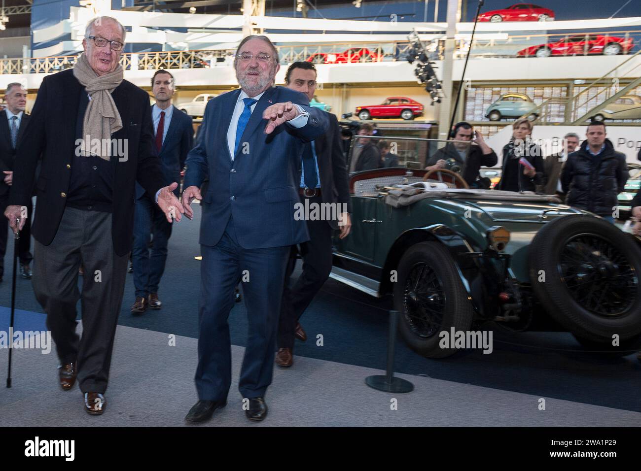 His Majesty the King Albert visits the Autoworld museum in 2016 in ...