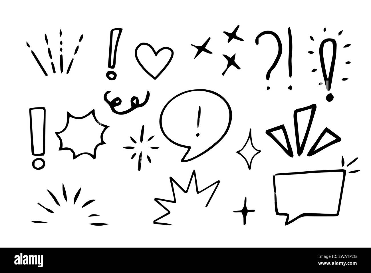 Set emotion attention elements, expressions speech bubble in comic ...