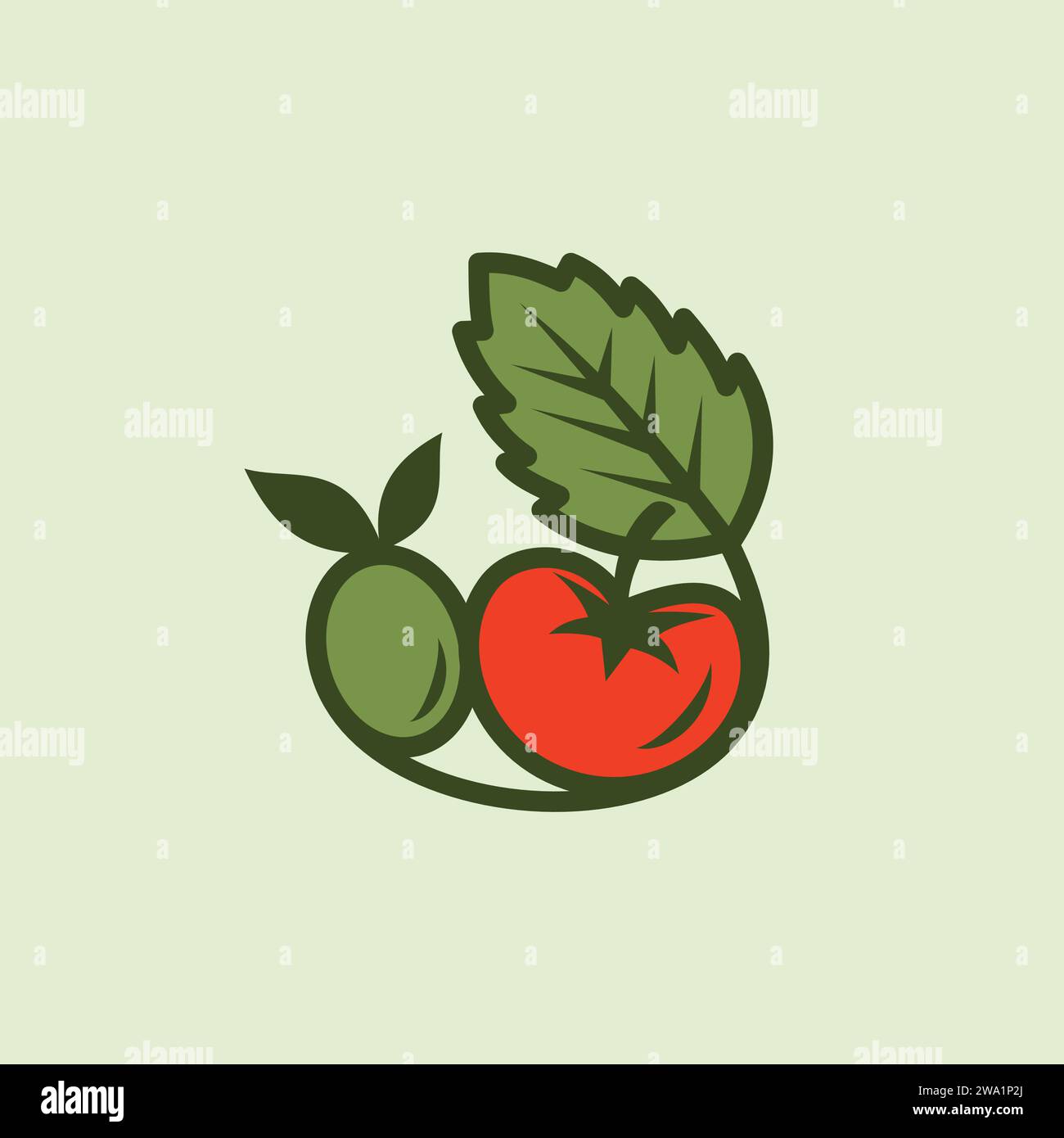 A logo featuring three popular Mediterranean food ingredients of olive ...