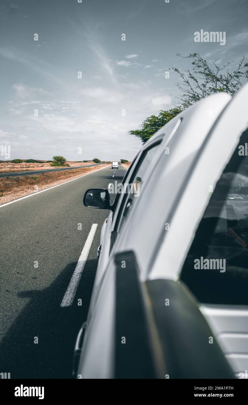 4x4 Truck driving down the road Stock Photo - Alamy