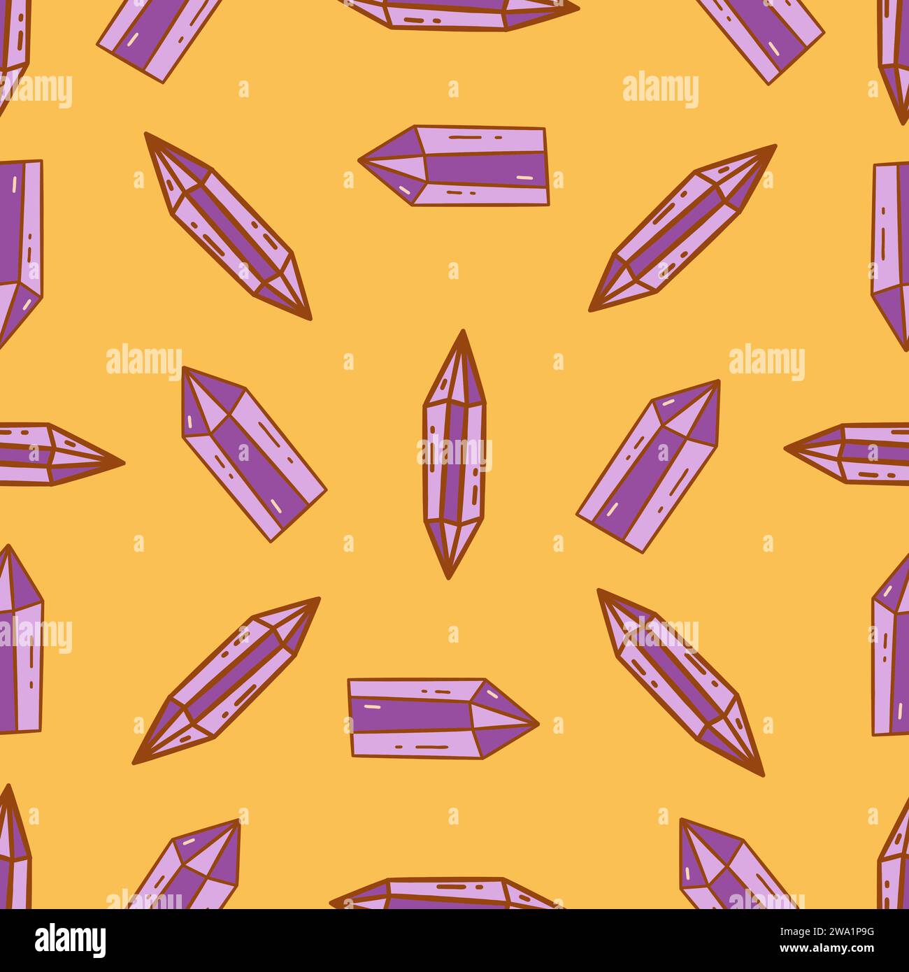 Seamless pattern with crystal purple diamonds. Gemstone magic. Colorful ...