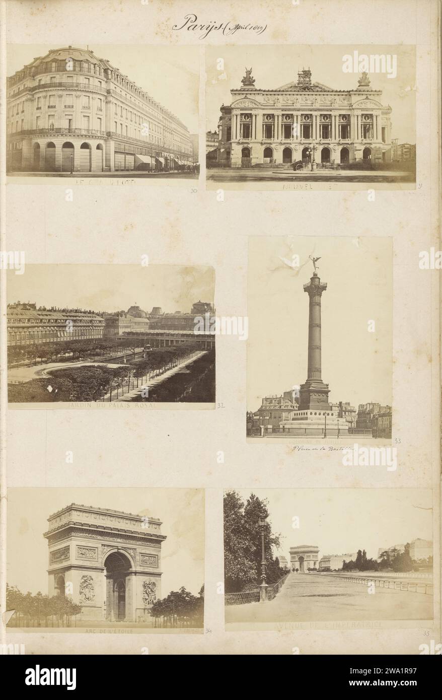 Colonne de Juillet on the Place de la Bastille in Paris, 1869 ...