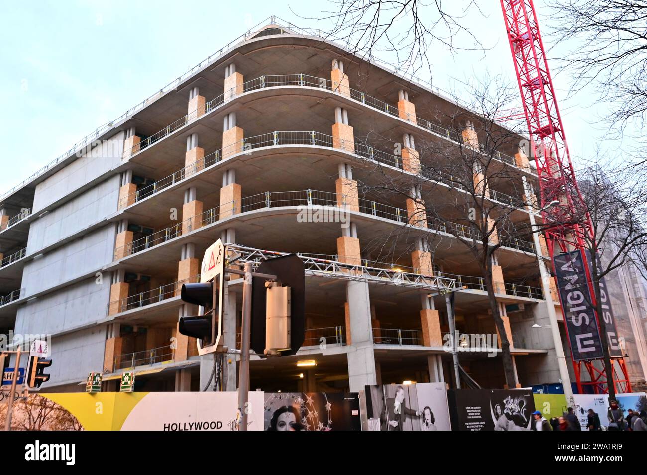 Vienna, Austria - 12 29 2023 - Construction site of the "Mahü 10-18" project of the insolvent ...